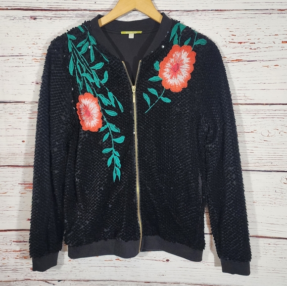 Gianni Bini | Jackets & Coats | Gianni Bini Velvet Sequin Bomber Jacket ...